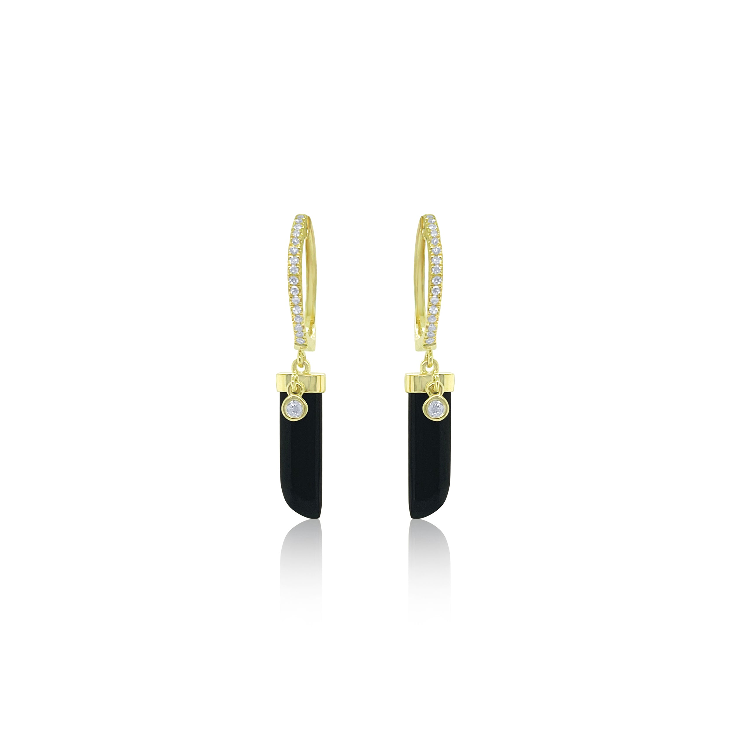 Black Onyx Dagger Huggies – Meira T Boutique