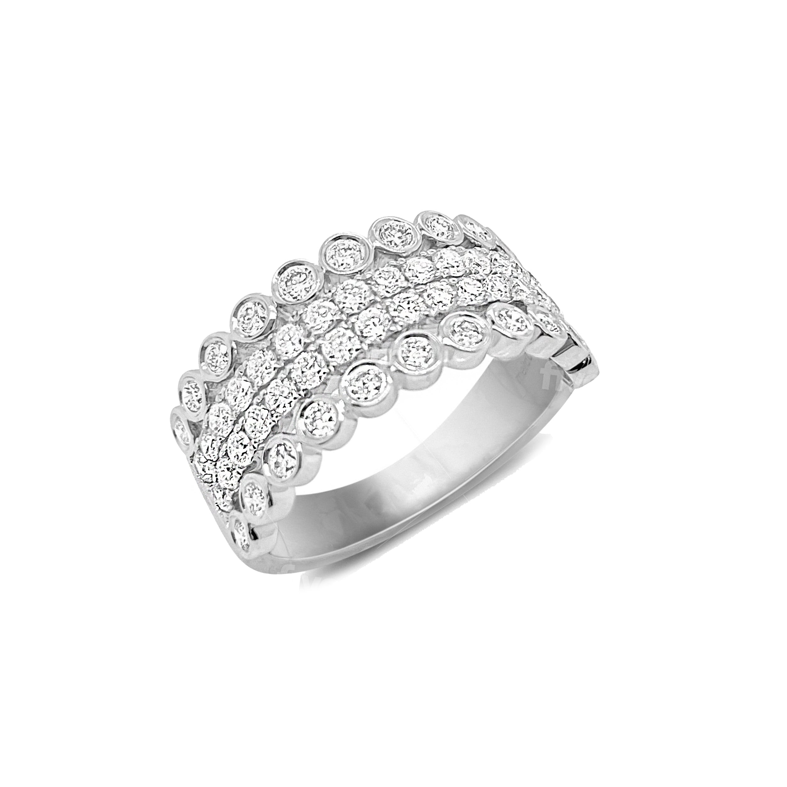 White Gold Multilayer Diamond Ring – Meira T Boutique