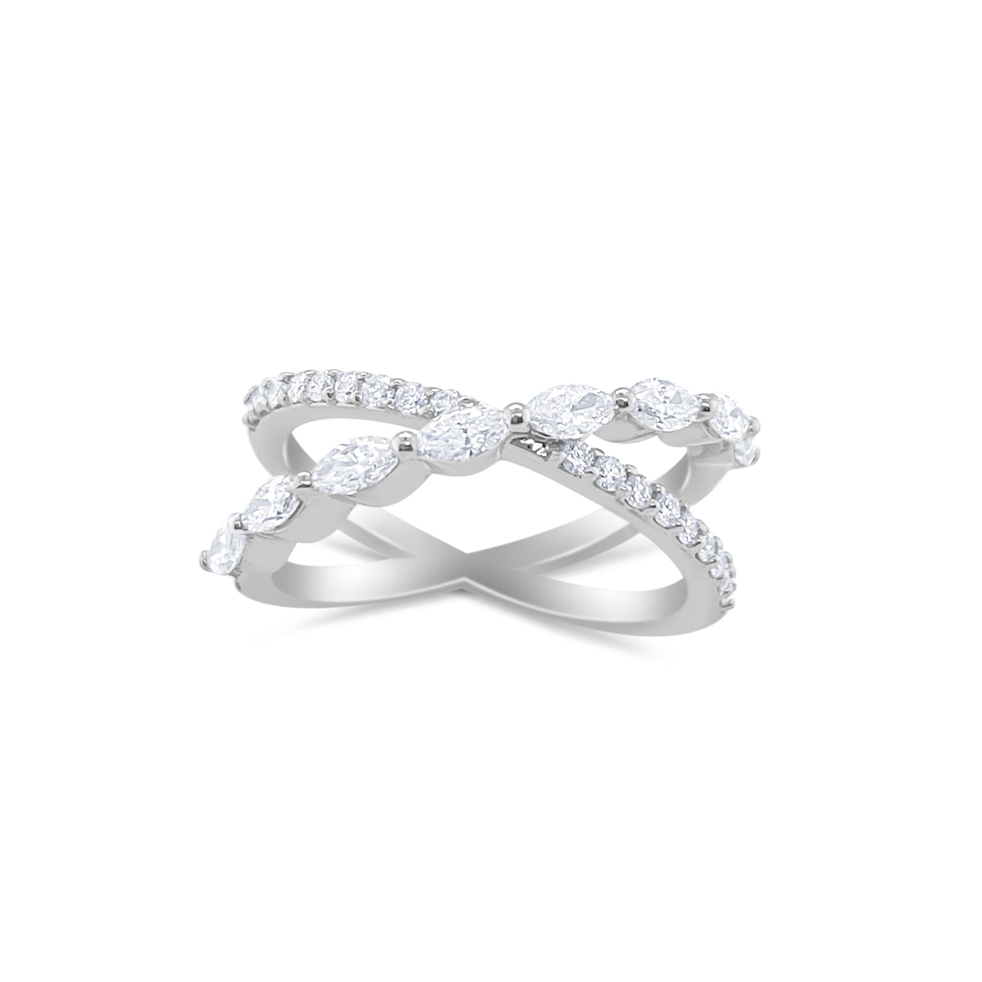 3.5 Carats Crossover Diamond Band Ring Lab Grown – Meira T Boutique