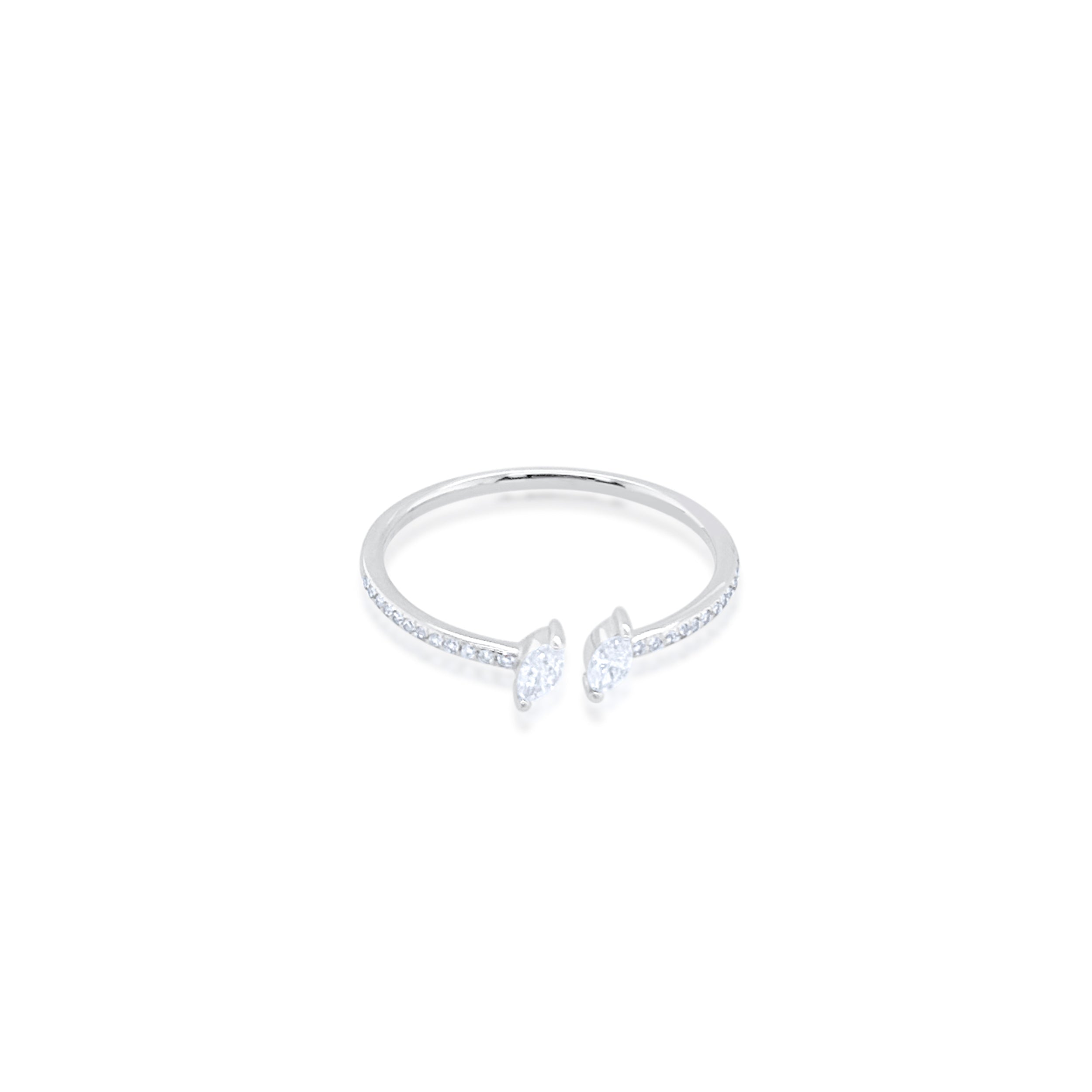 White Gold Open Diamond Ring – Meira T Boutique