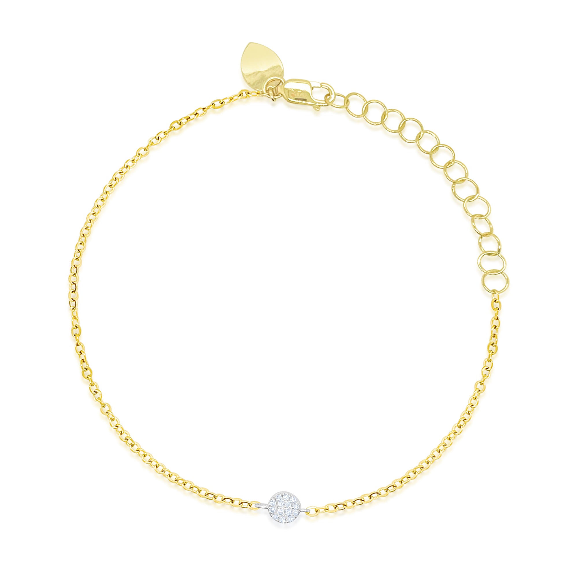 Yellow Gold Diamond Disc Bracelet – Meira T Boutique