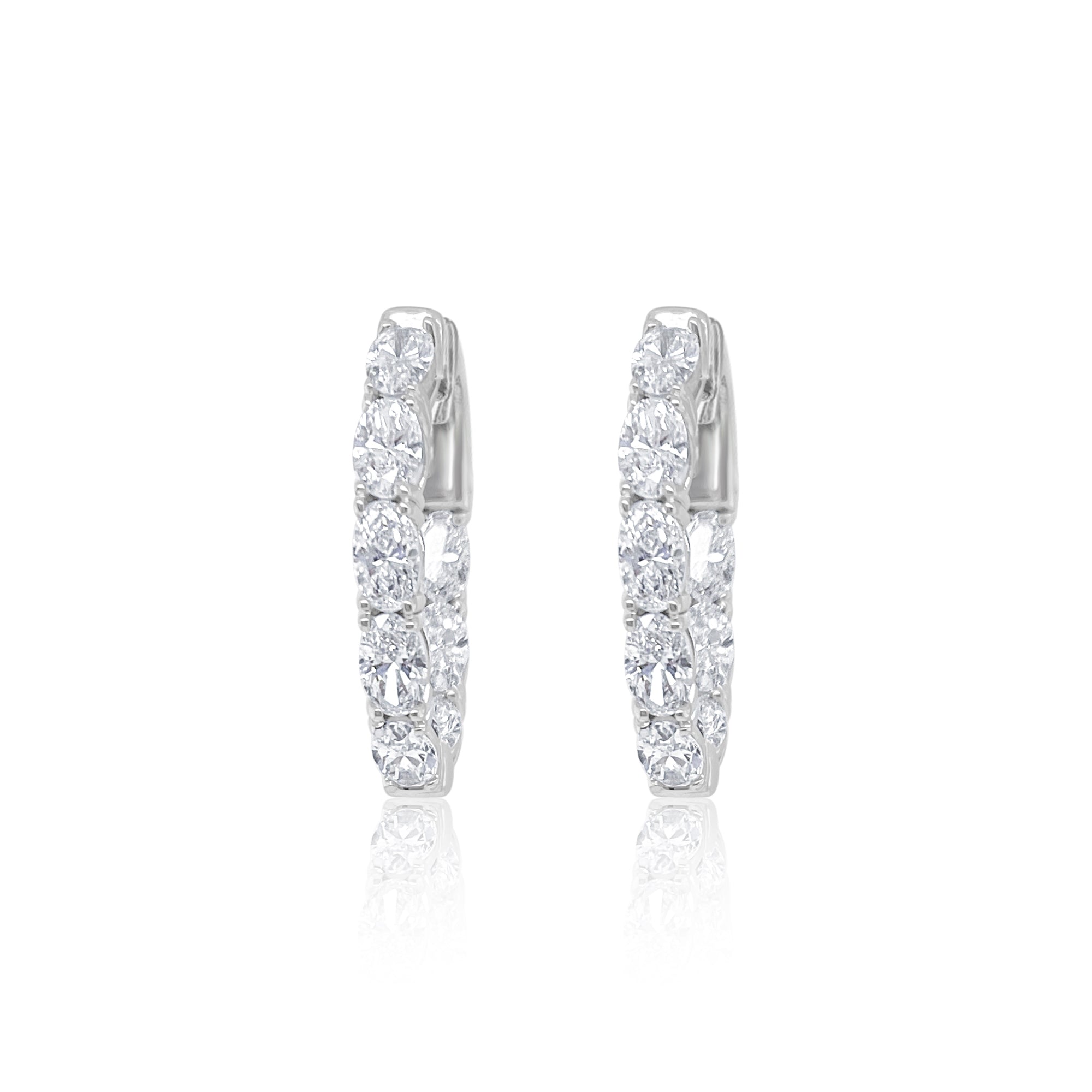 3 Carat LAB Grown Diamond Hoops Oval – Meira T Boutique
