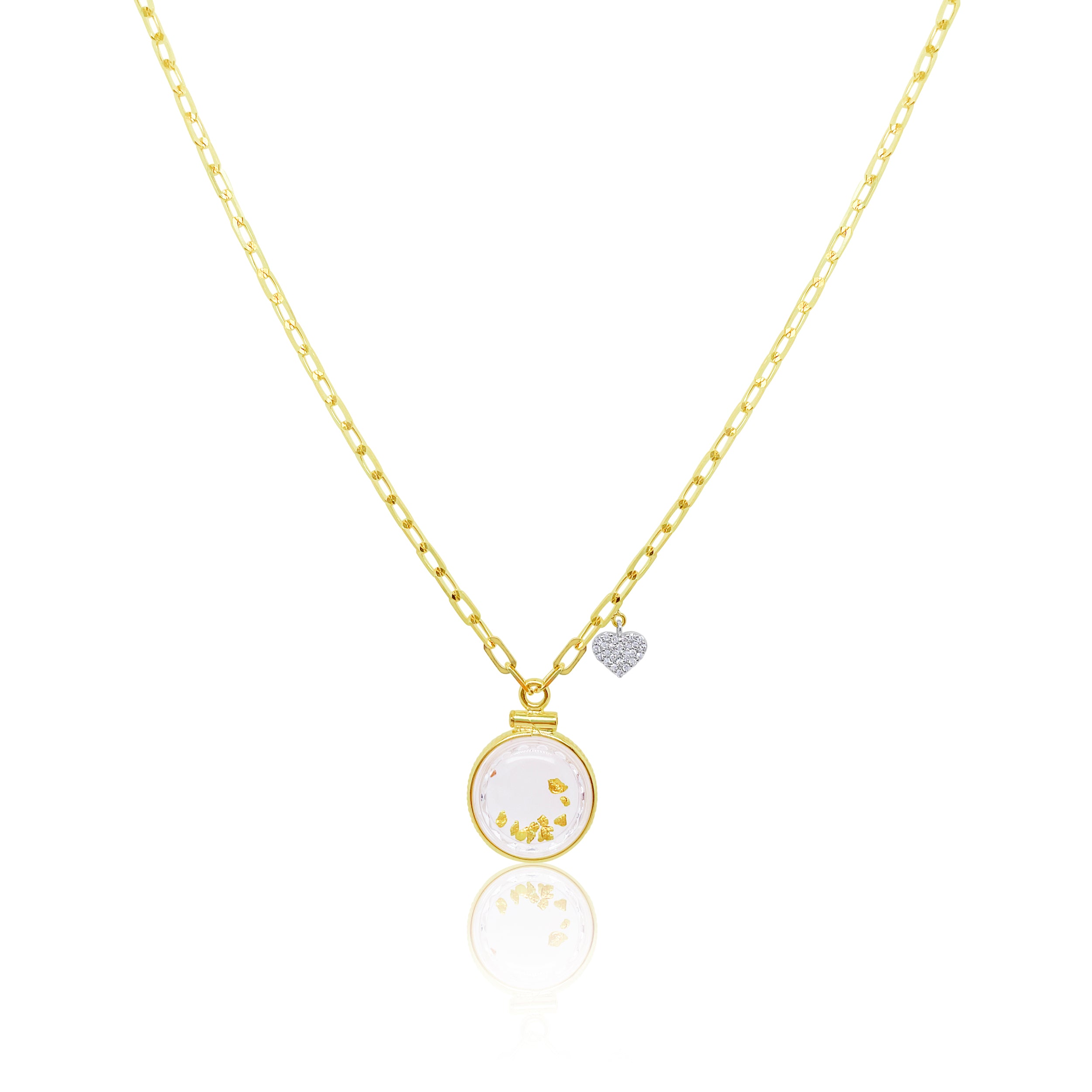 Cuban Chain Gold Flake and Heart Charm Shaker – Meira T Boutique