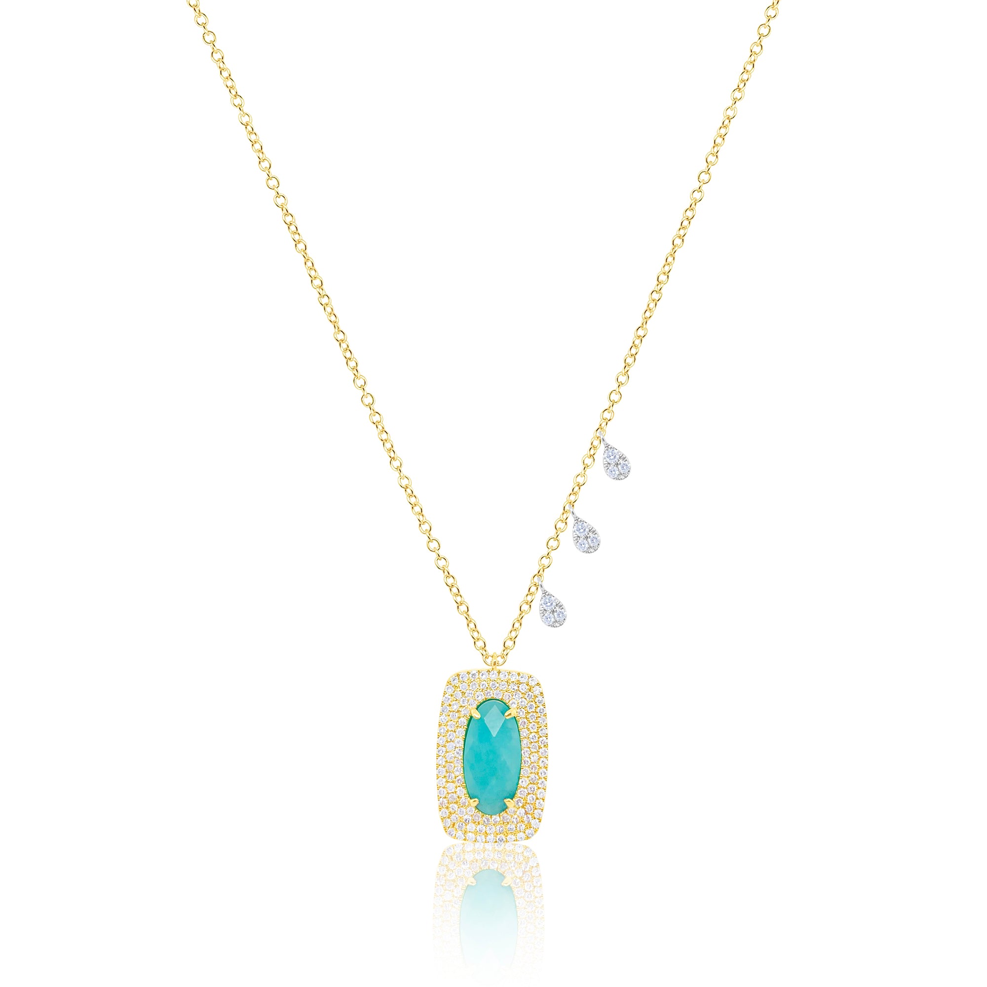 14kt Yellow Gold Amazonite Diamond Necklace – Meira T Boutique