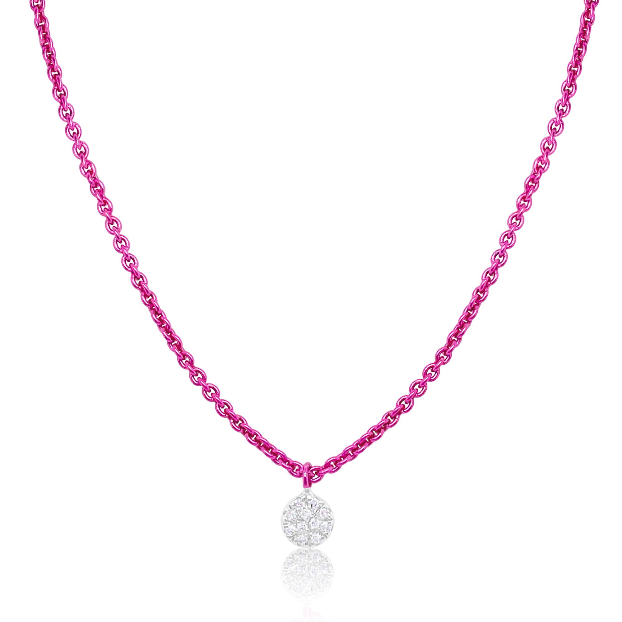 Electric Pink Silver Chain and Gold Charm Necklace – Meira T Boutique
