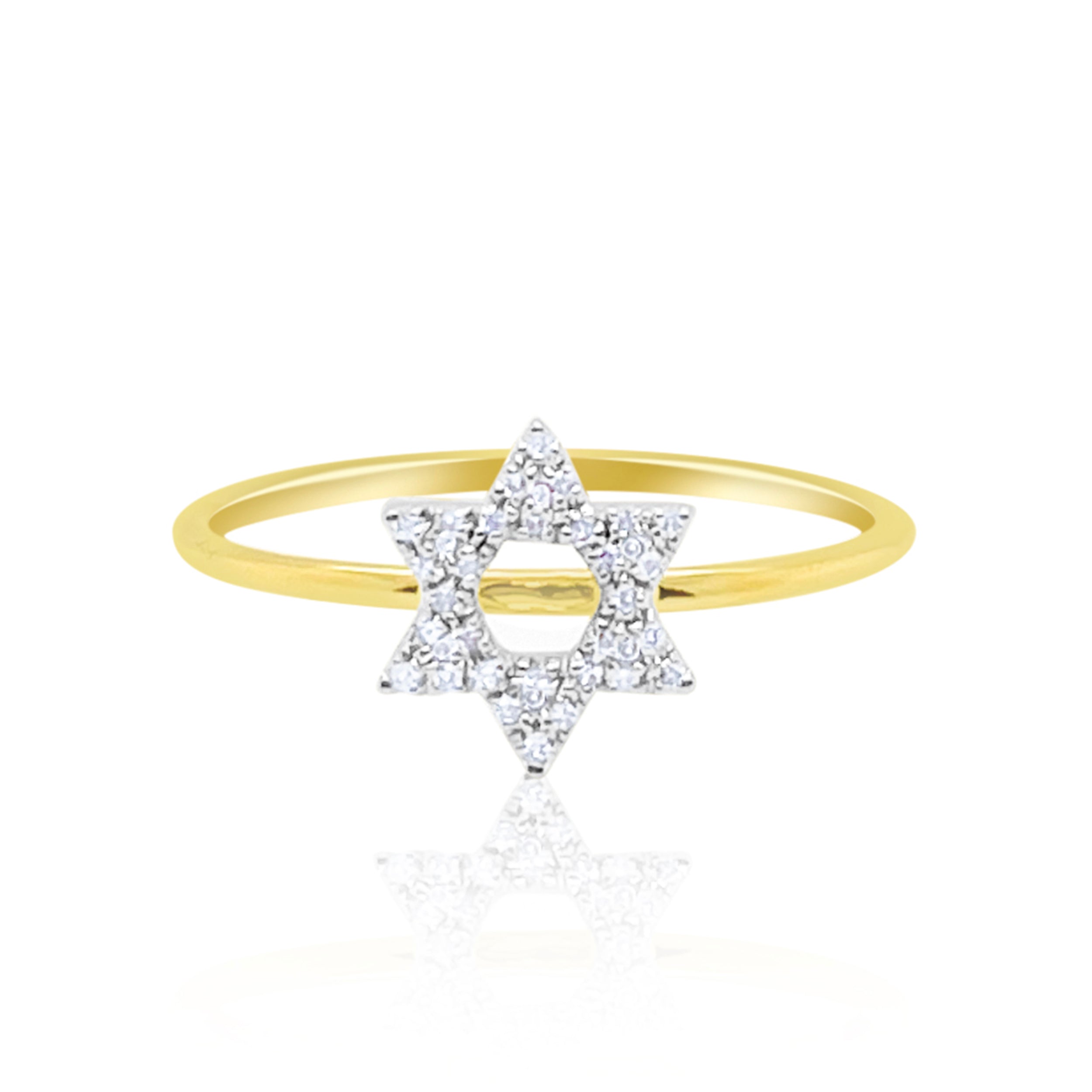 Star of David Diamond Ring in 14kt Yellow Gold – Meira T Boutique