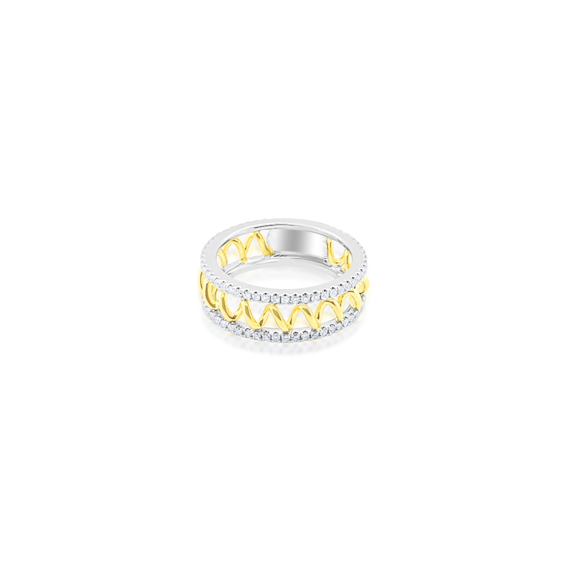 Two Tone Diamond Squiggle Band – Meira T Boutique