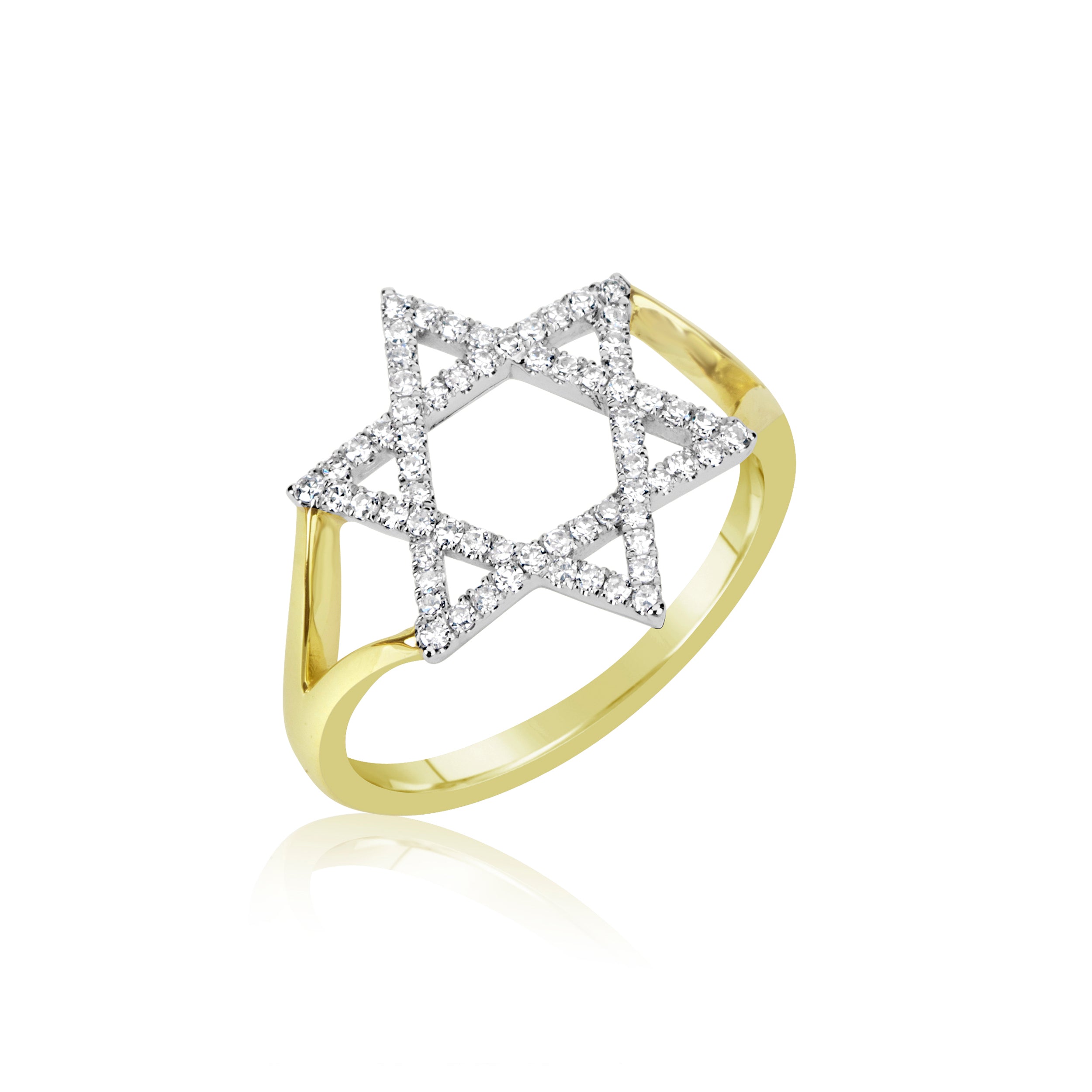 Yellow Gold and Diamond Jewish Star Ring – Meira T Boutique