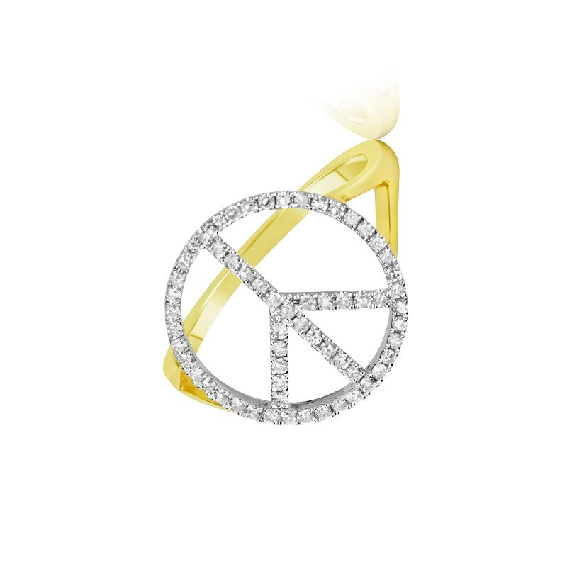 Yellow Gold Diamond Peace Sign Ring – Meira T Boutique