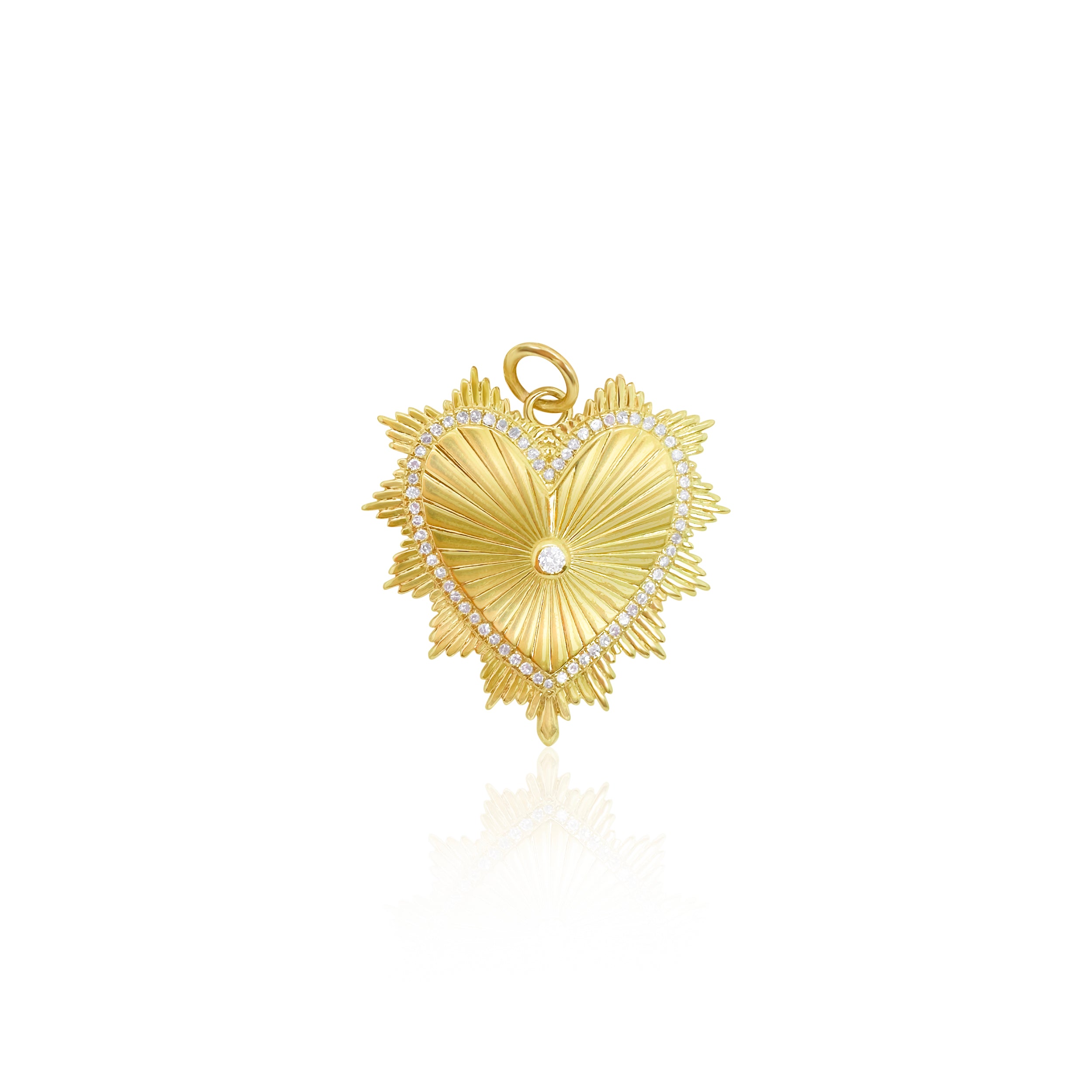 Yellow Gold Diamond Heart Charm – Meira T Boutique