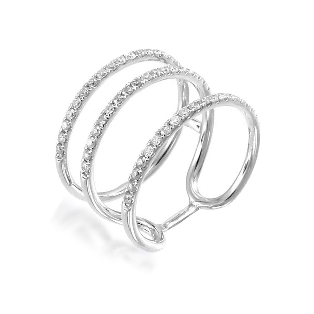Triple Layer Diamond Ring White Gold – Meira T Boutique
