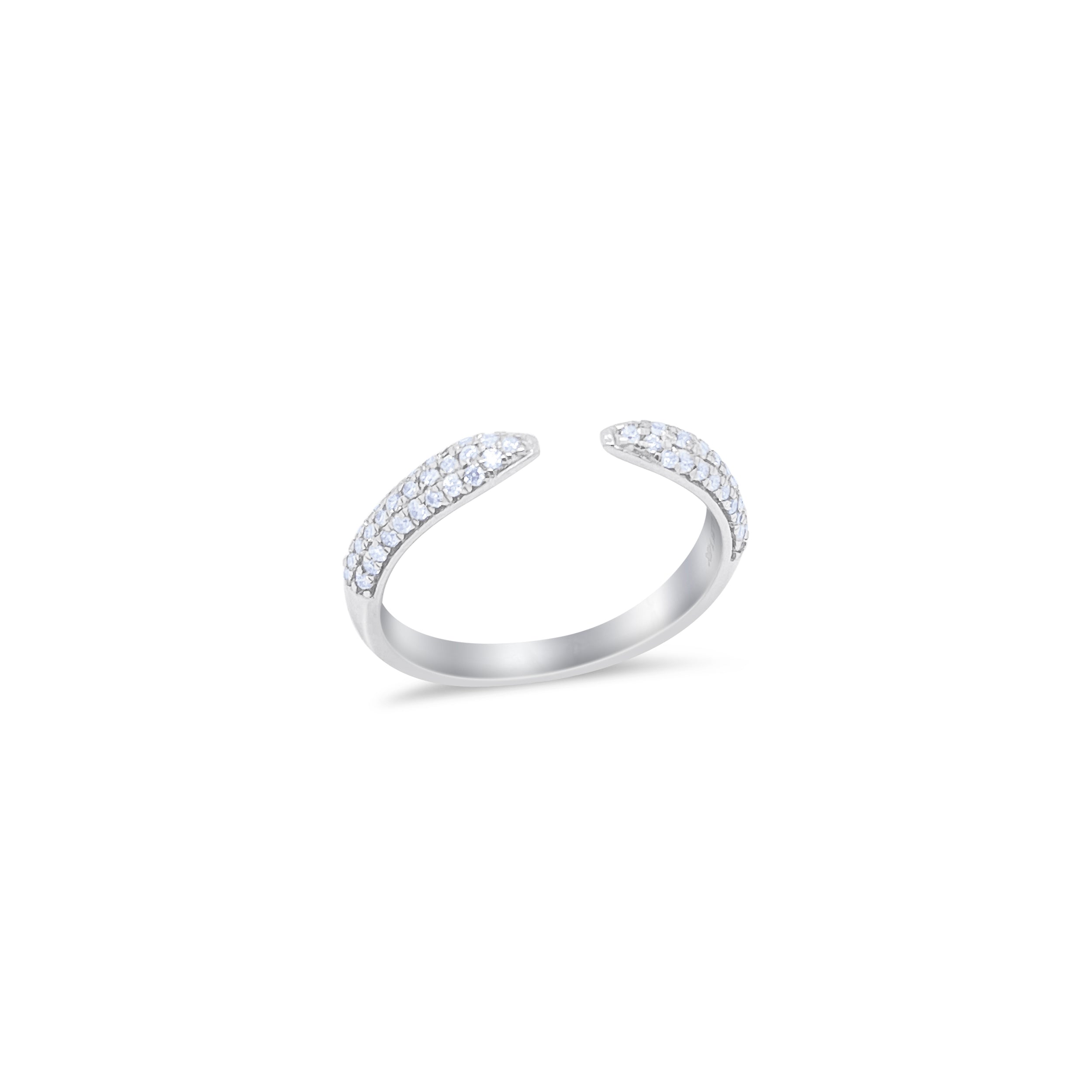 White Gold Open Diamond Ring – Meira T Boutique