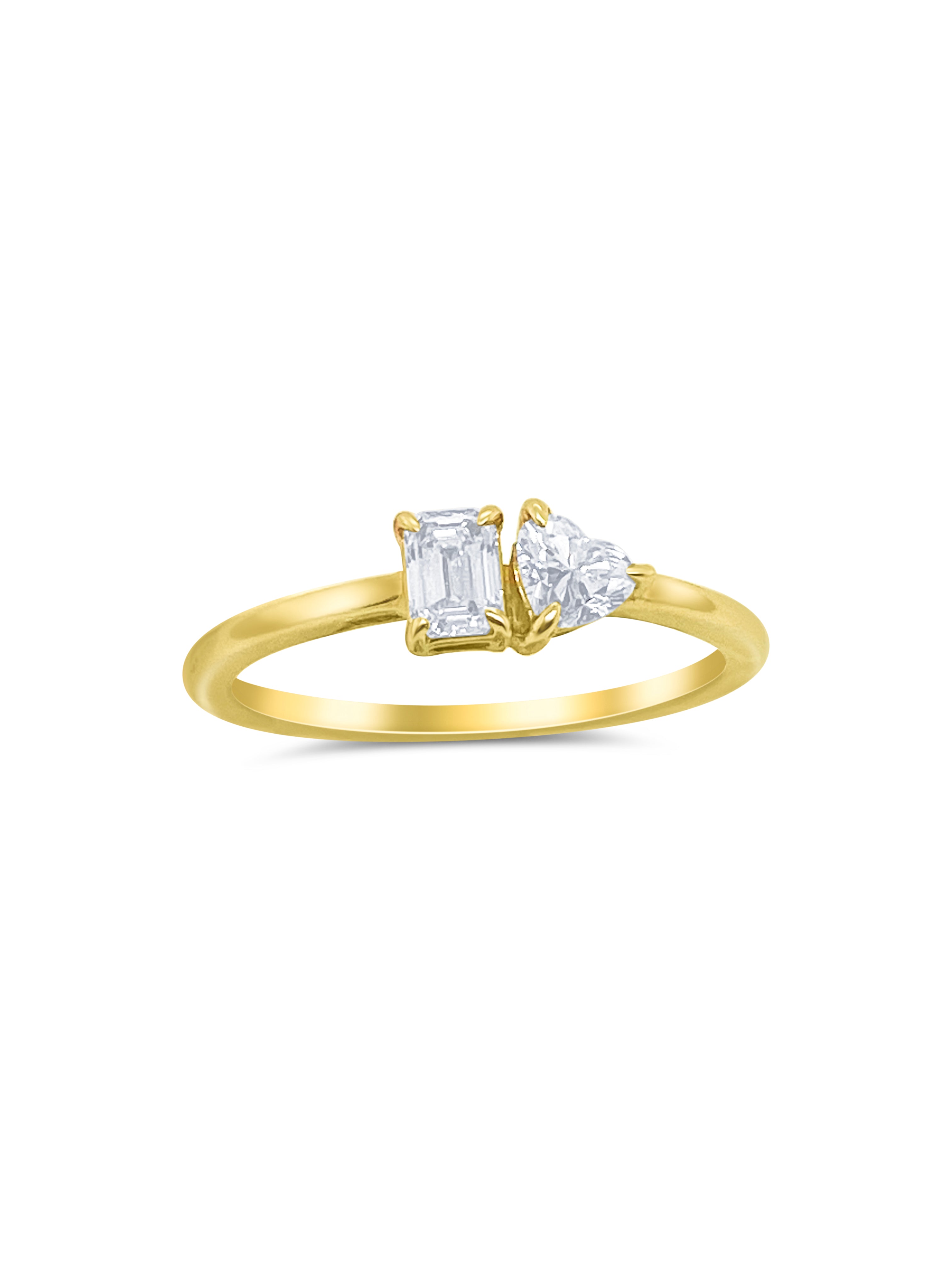 Yellow Gold Double Shaped Ring – Meira T Boutique