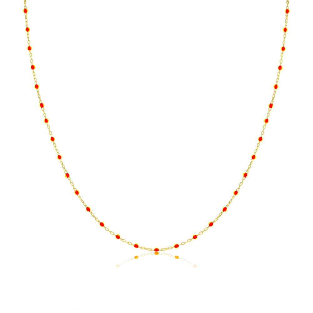 Orange Enamel Dainty Layering Chain – Meira T Boutique