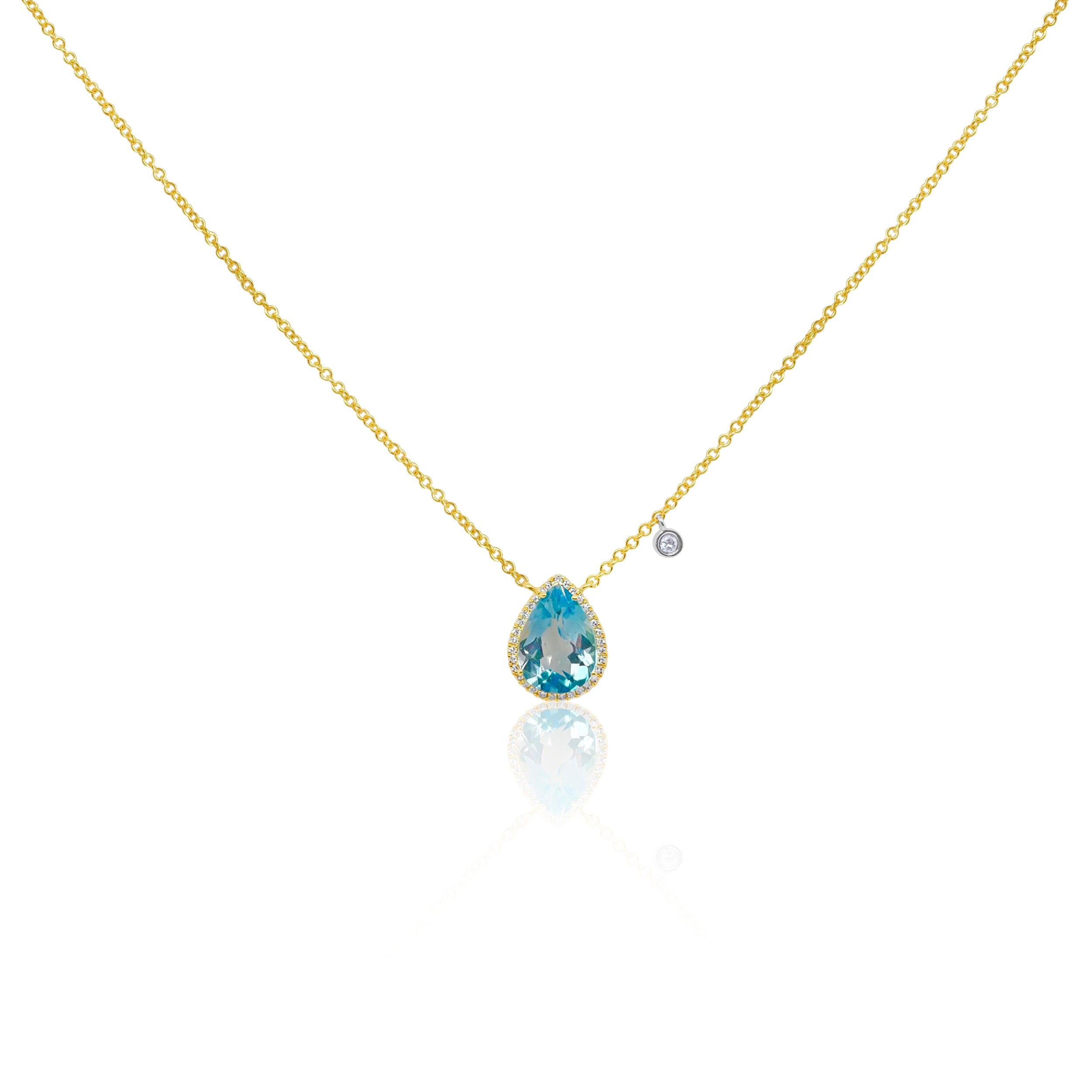 Blue Topaz Pear Necklace – Meira T Boutique